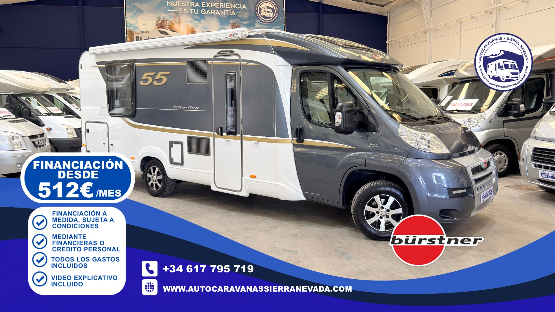 Burstner Fifty Five 55 E26/62 - Autocaravanas Sierra Nevada